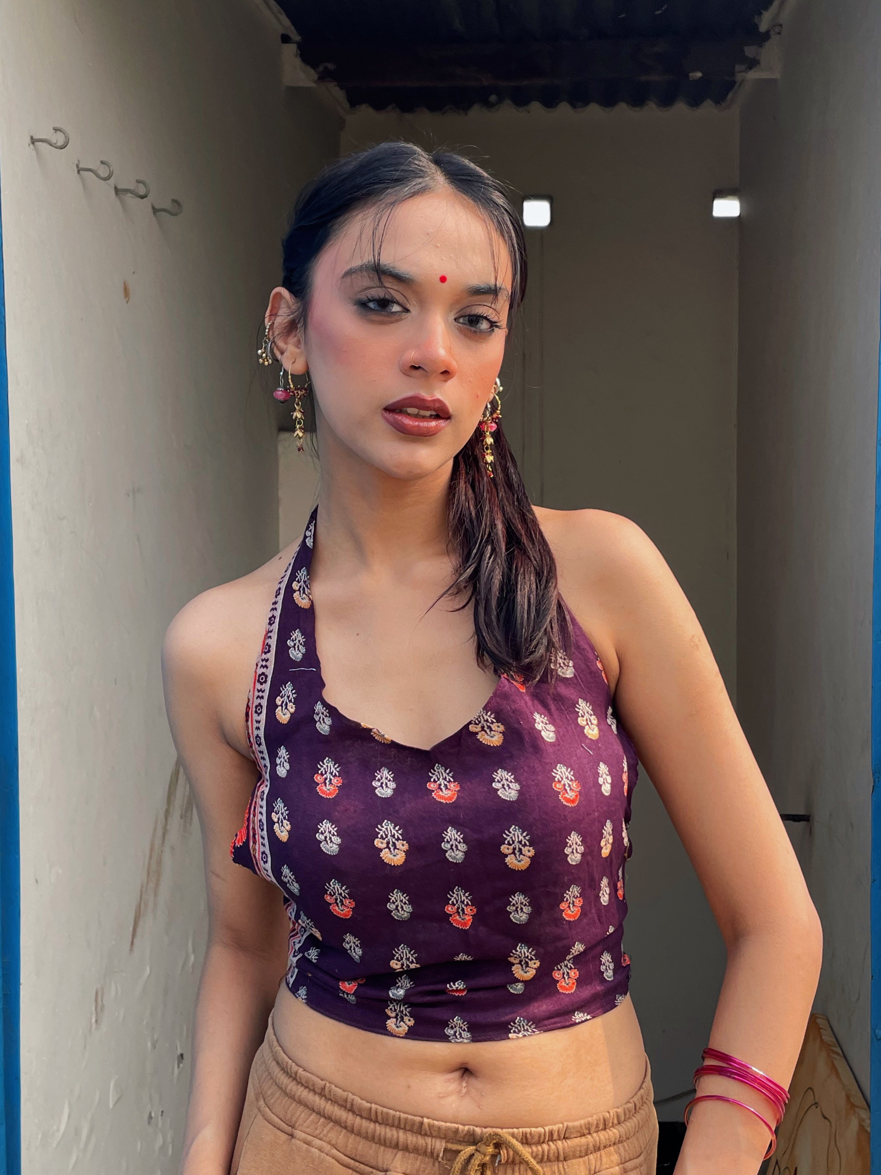 INDRANI: purple top – Arka Studio